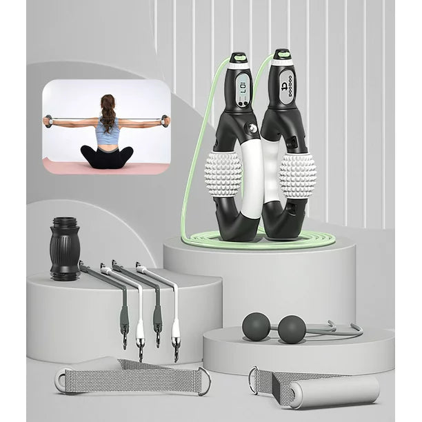 Pooboo 5-in-1 Glow Jump Rope Multifun Speed Skipping Rope with LCD Mon ...