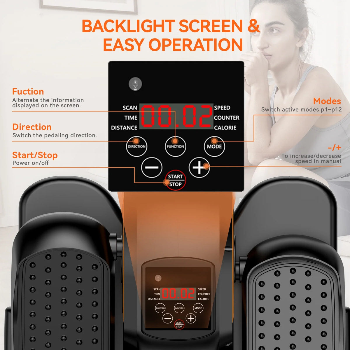 pooboo Under Desk Elliptical Machine, Ellipse Leg Exerciser for Senior ...