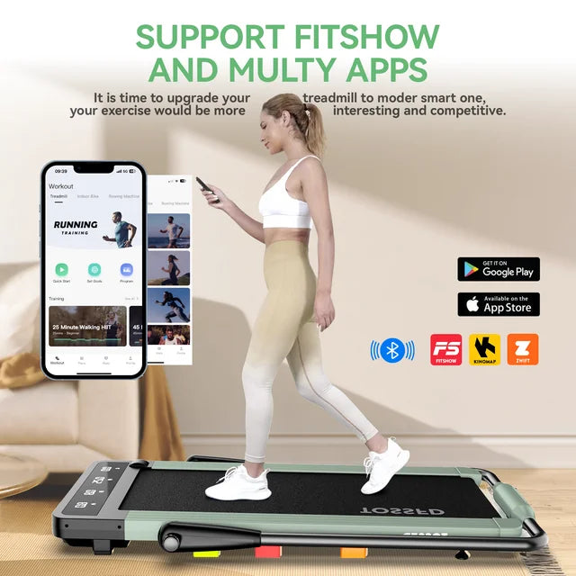 Pooboo 2 in 1 Under Desk Treadmill Brushless Motor 2.5HP Folding Elect ...