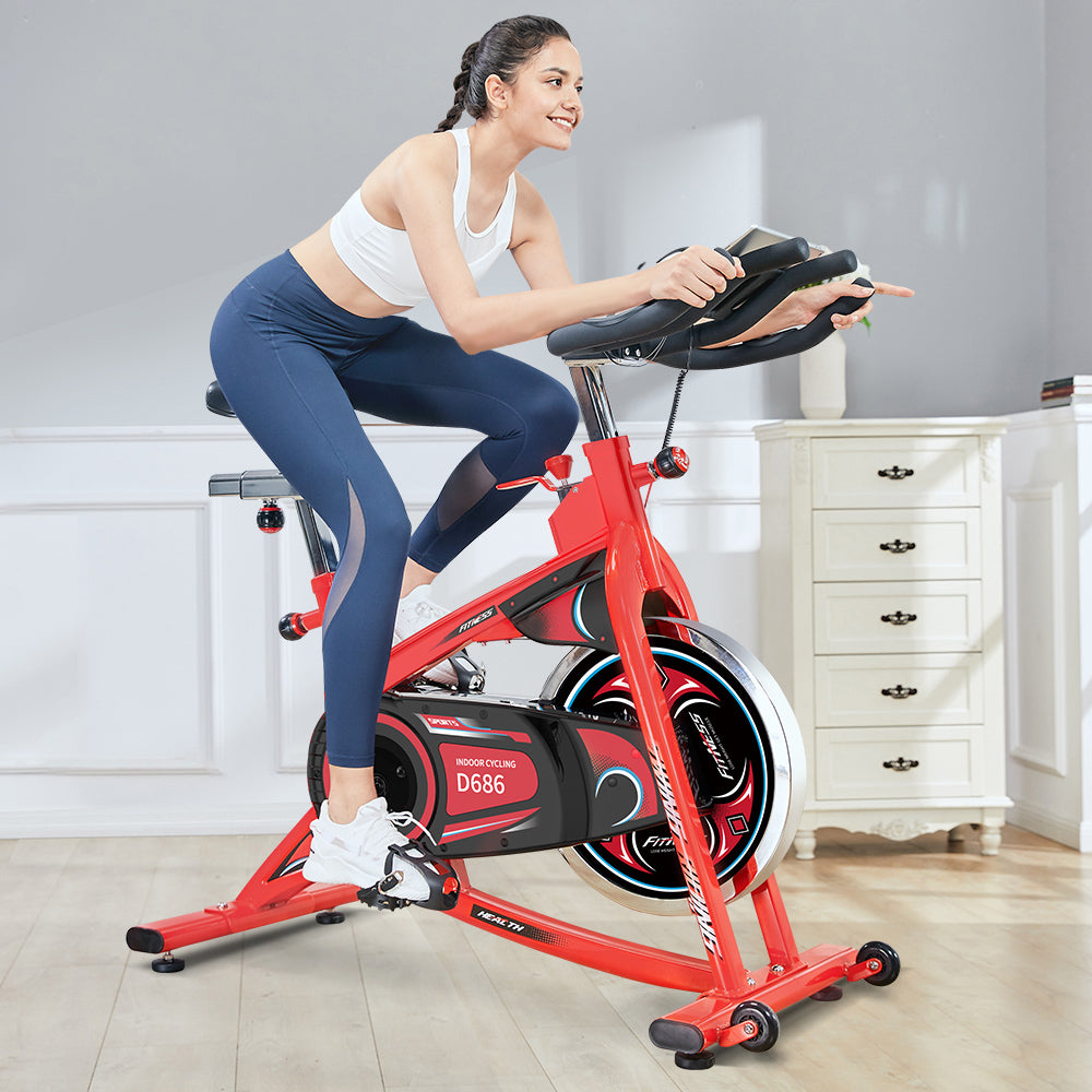 New Belt Drive Indoor Cycling Stationary Bike W/ Comfort Seat - D686 ...